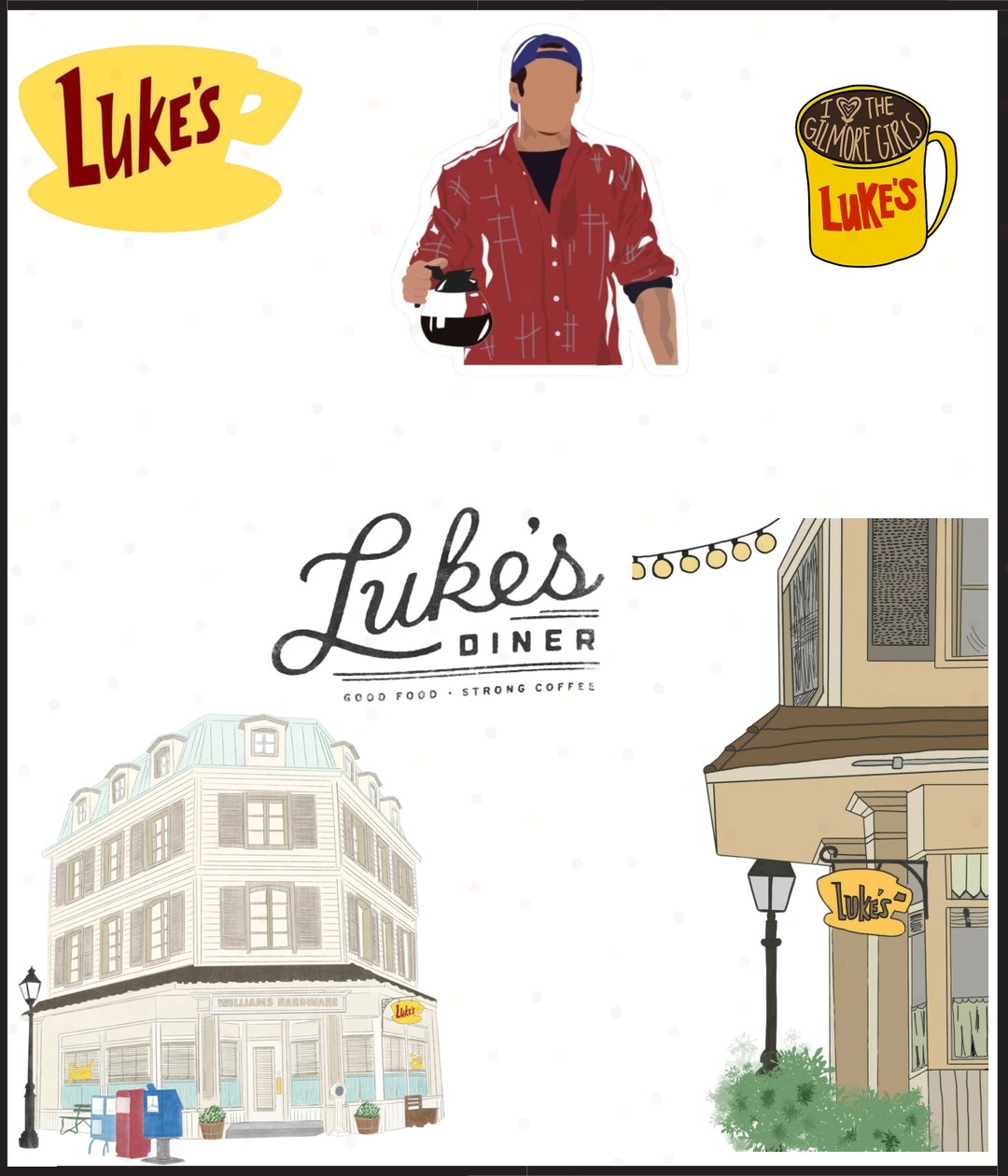 Luke's Diner PNG Digital Download | Stars Hollow Connecticut PNG ...