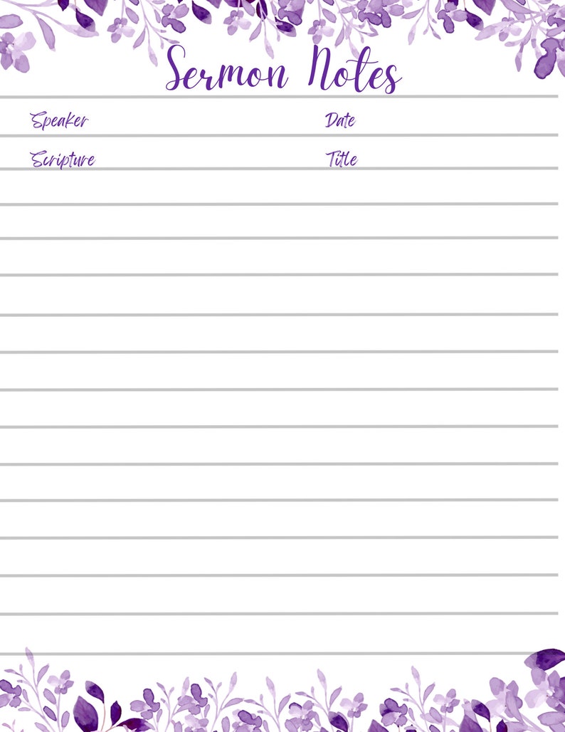 Bible Study Journal Pages purple - Etsy