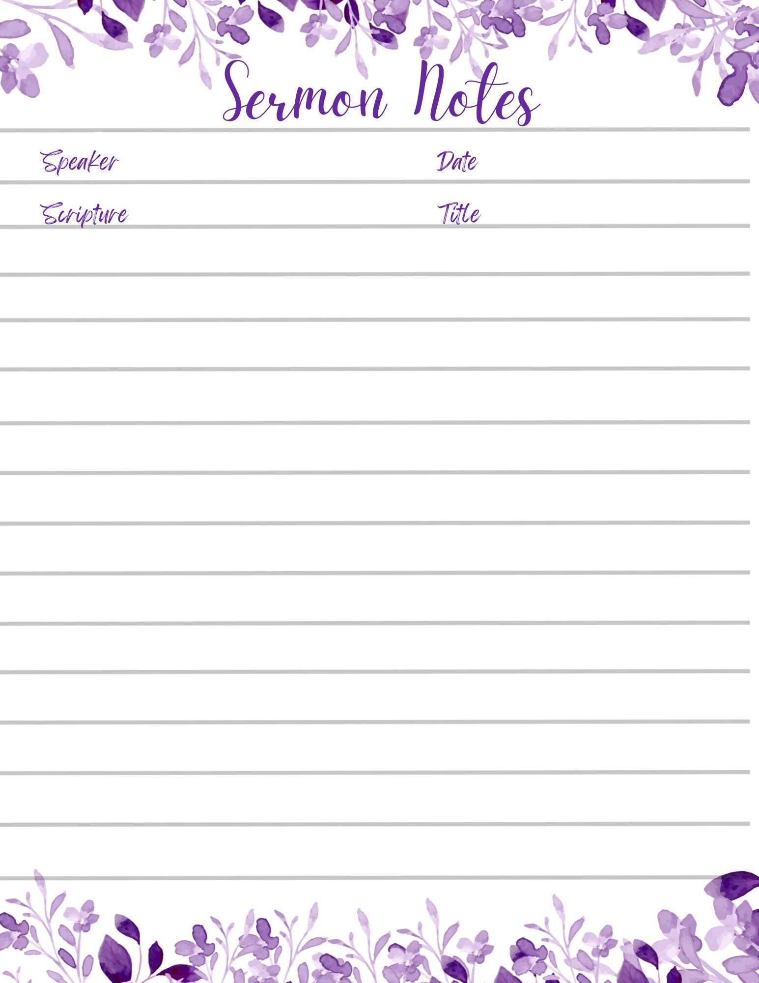 Bible Study Journal Pages purple - Etsy