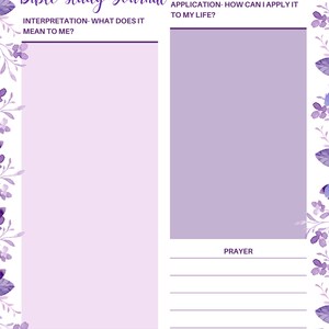 Bible Study Journal Pages purple - Etsy