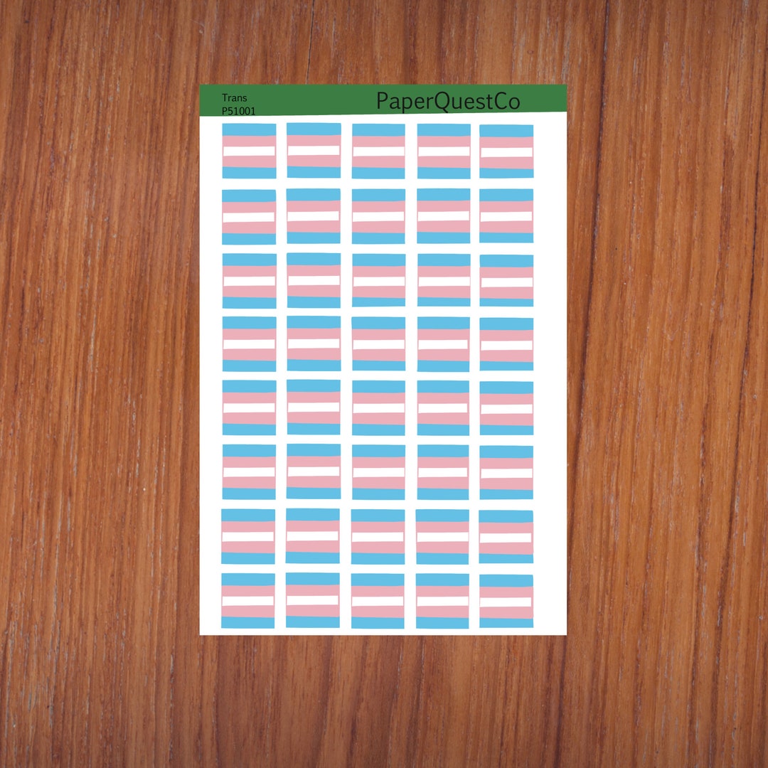 Printable Pride Trans Digital Square Flag Sticker Sheet - Etsy