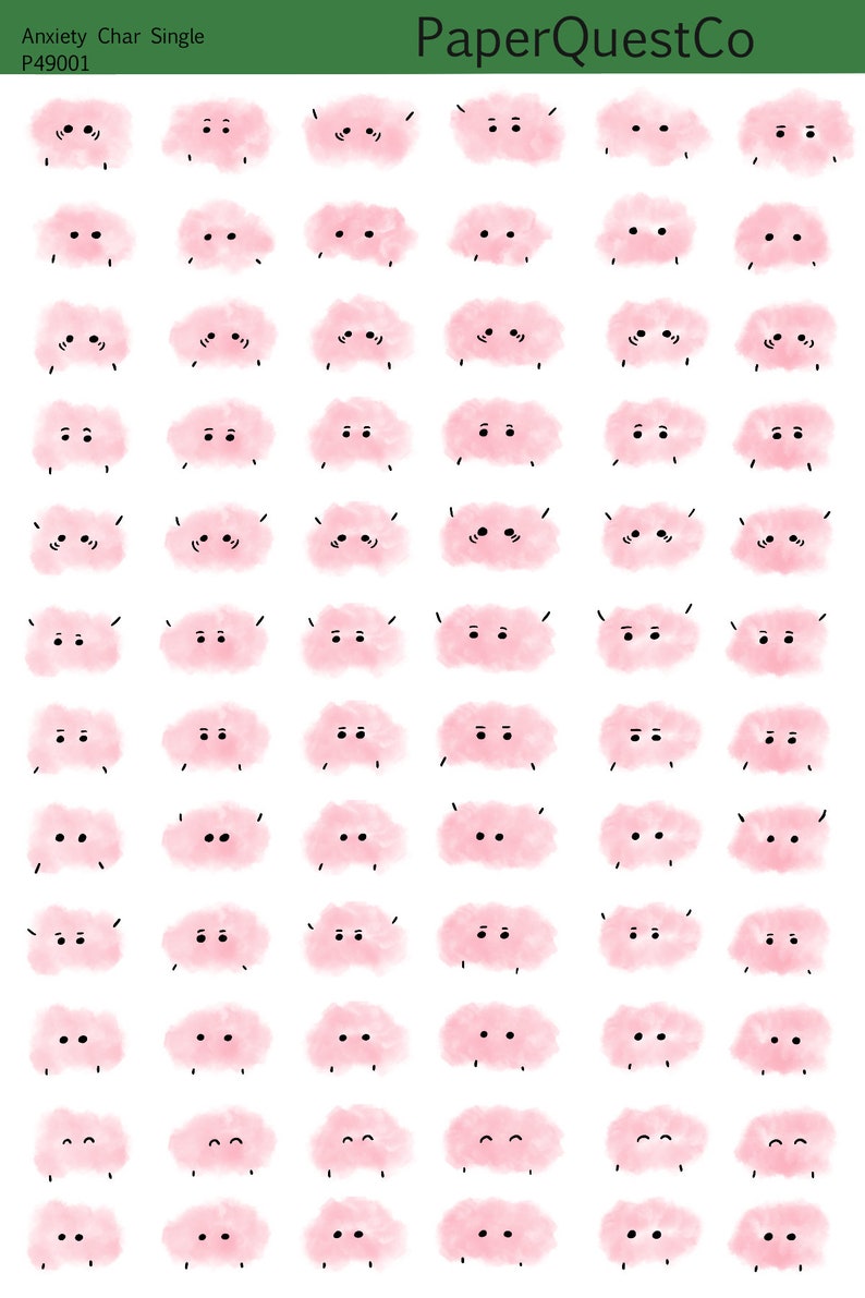 Digital Anxiety Amygdala Character Printable Sticker Sheet - Etsy