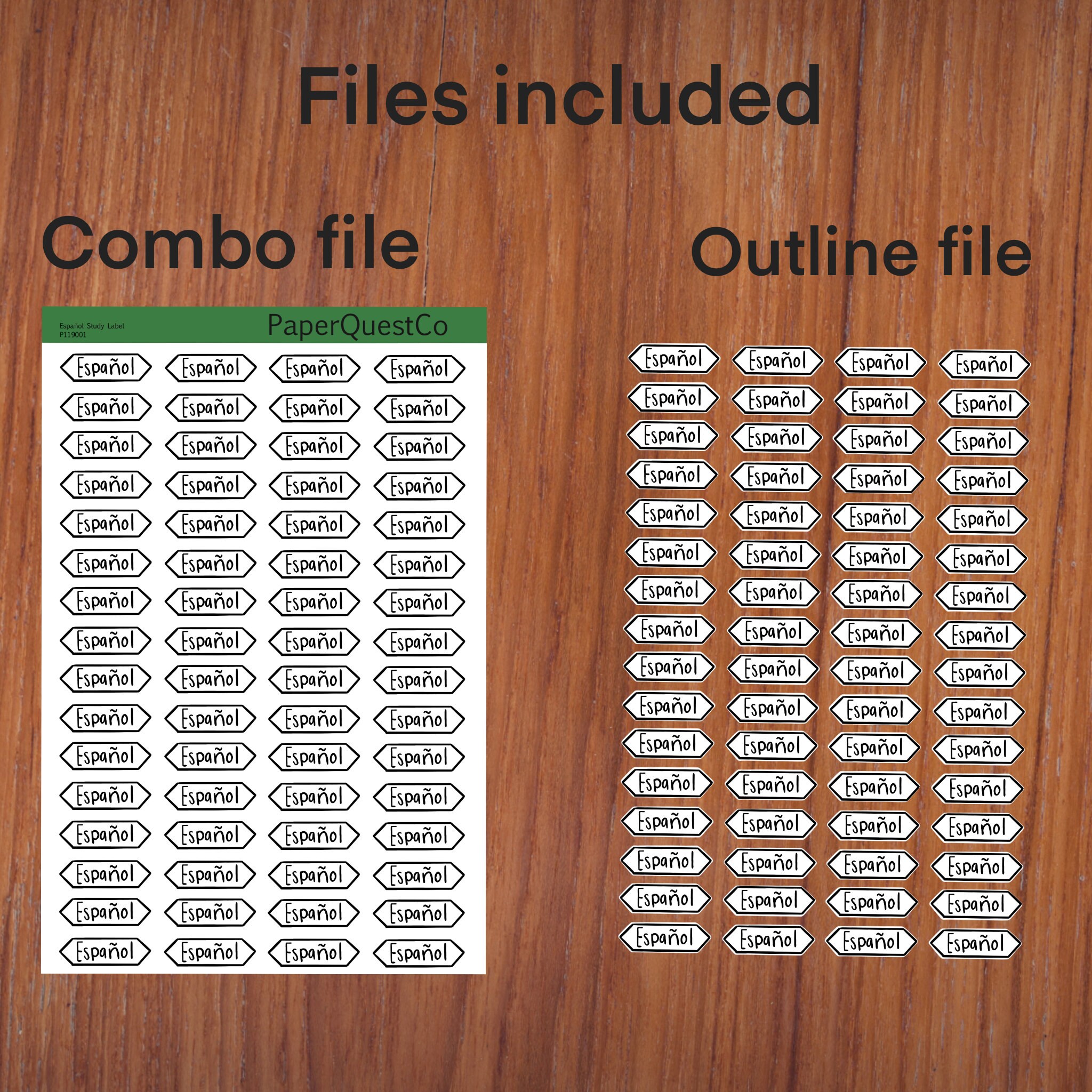 Digital Spanish Study Label Printable Sticker Sheet - Etsy