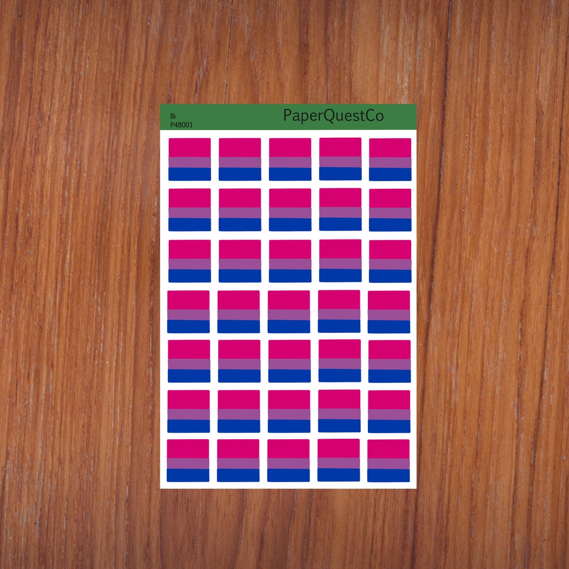 Digital Pride Bisexual Flag Printable Square Sticker Sheet - Etsy