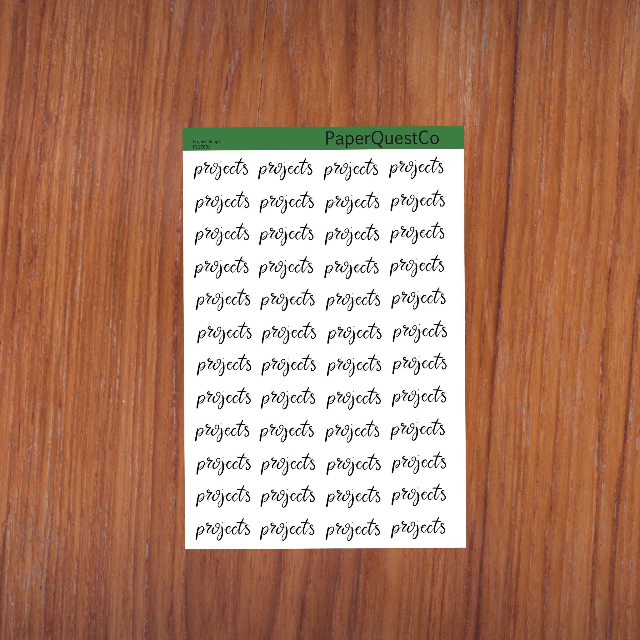 Digital Project Script Printable Sticker Sheet - Etsy