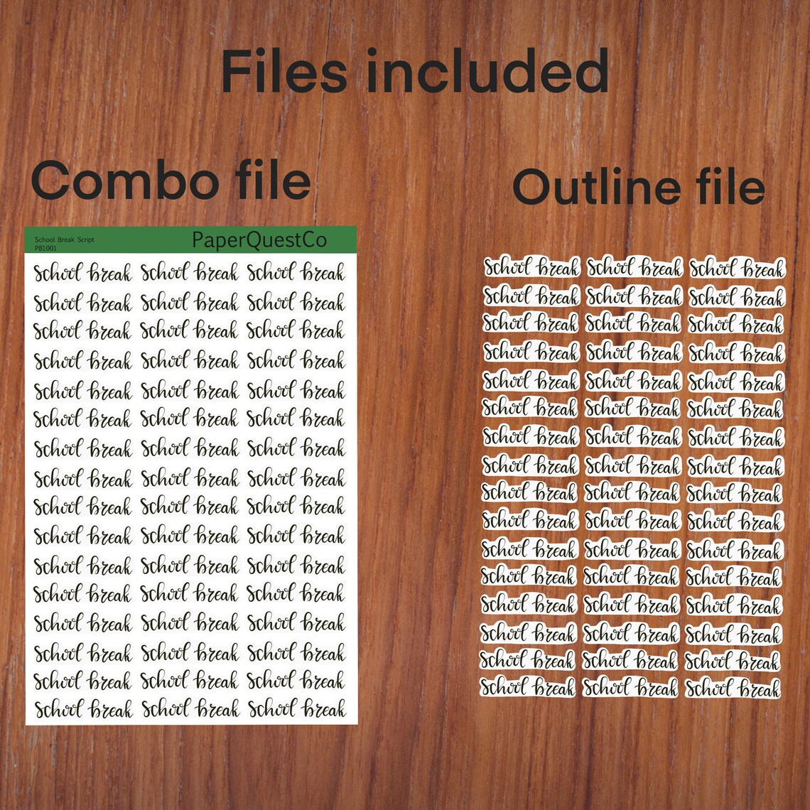 Printable School Break Script Digital Sticker Sheet - Etsy