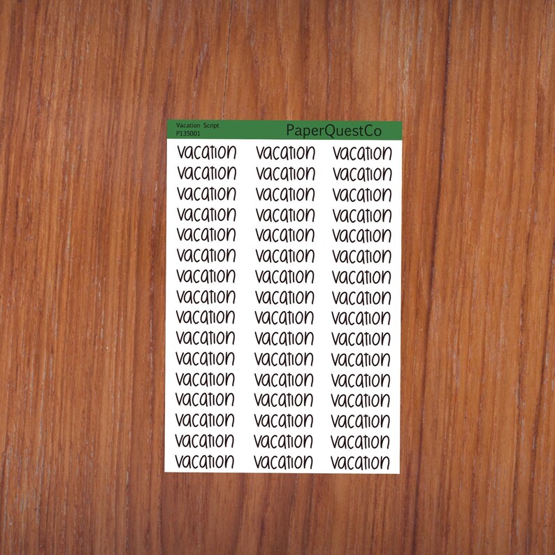 Digital Vacation Script Printable Sticker Sheet - Etsy