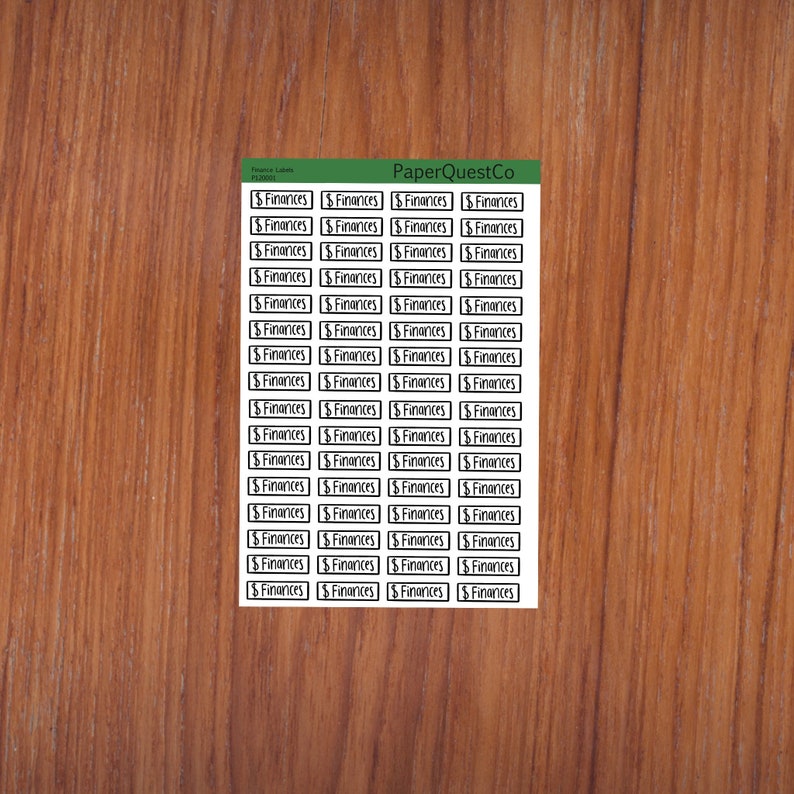 Digital Finance Label Printable Sticker Sheet - Etsy