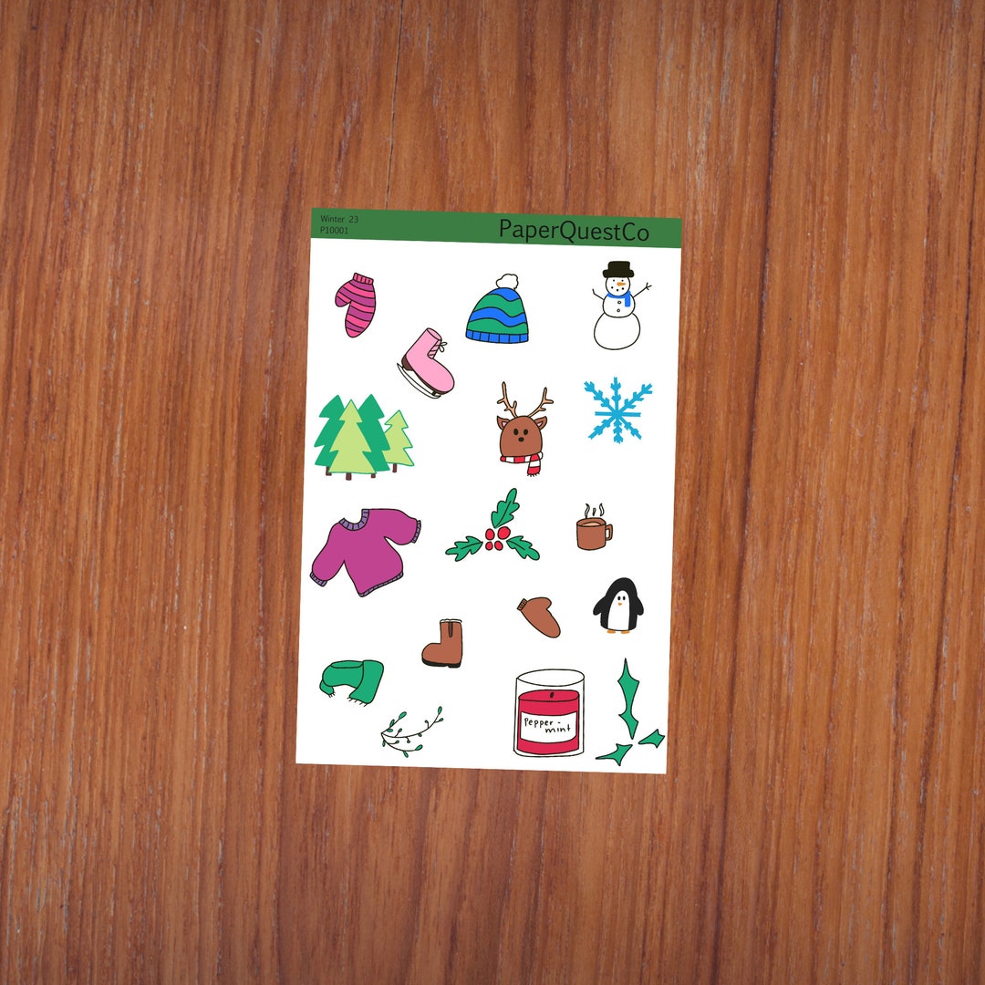 Digital Winter Deco Printable Sticker Sheet - Etsy