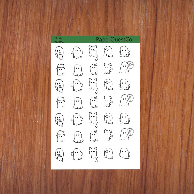 Digital Ghost Characters Printable Sticker Sheet - Etsy