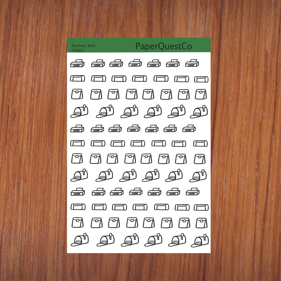 Printable Black and White Multi-icon Sticker Business Digital Sticker ...