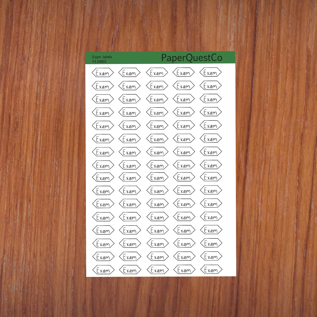 Digitial Exam Labels Printable Sticker Sheet - Etsy