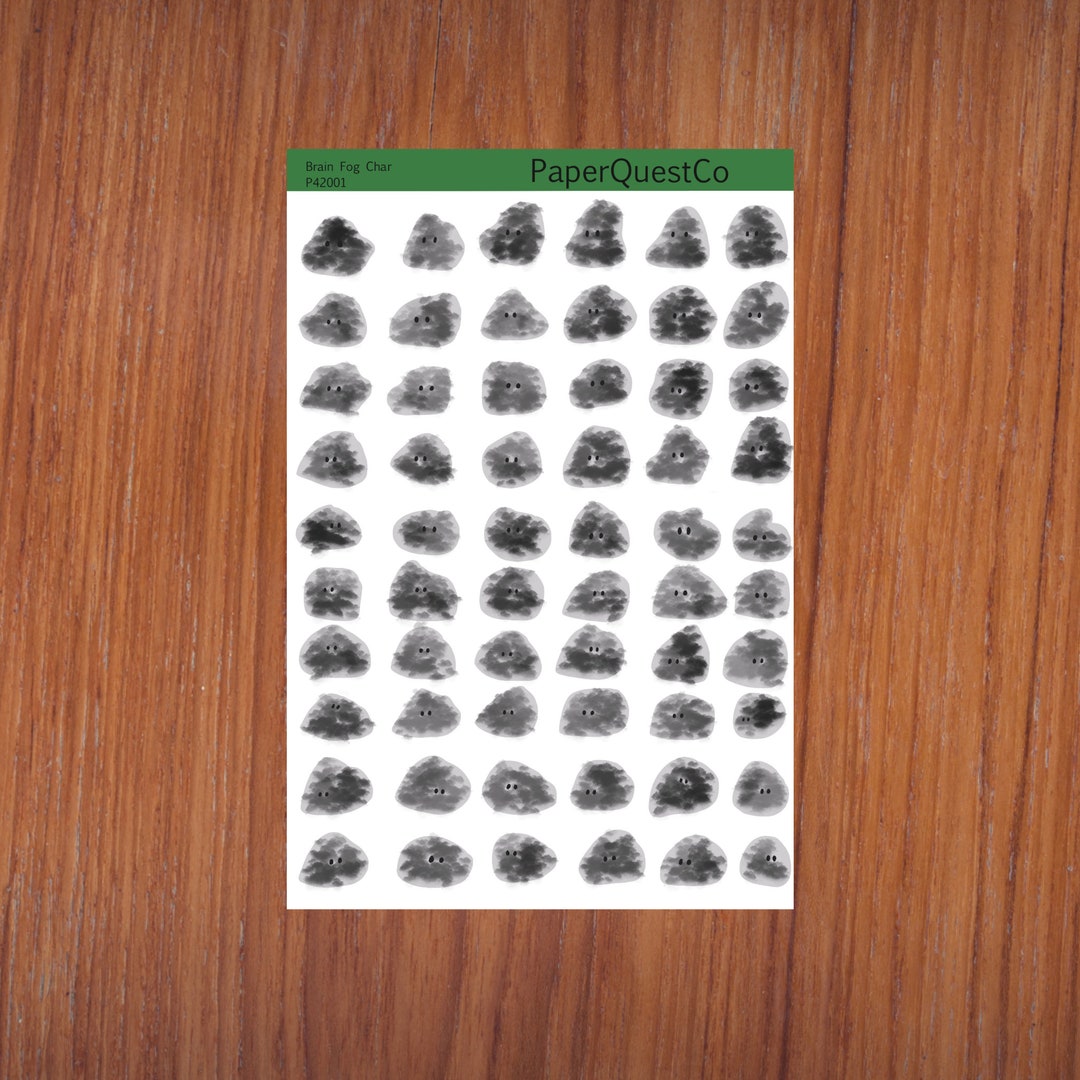 Digital Brain Fog Single Character Printable Sticker Sheet - Etsy