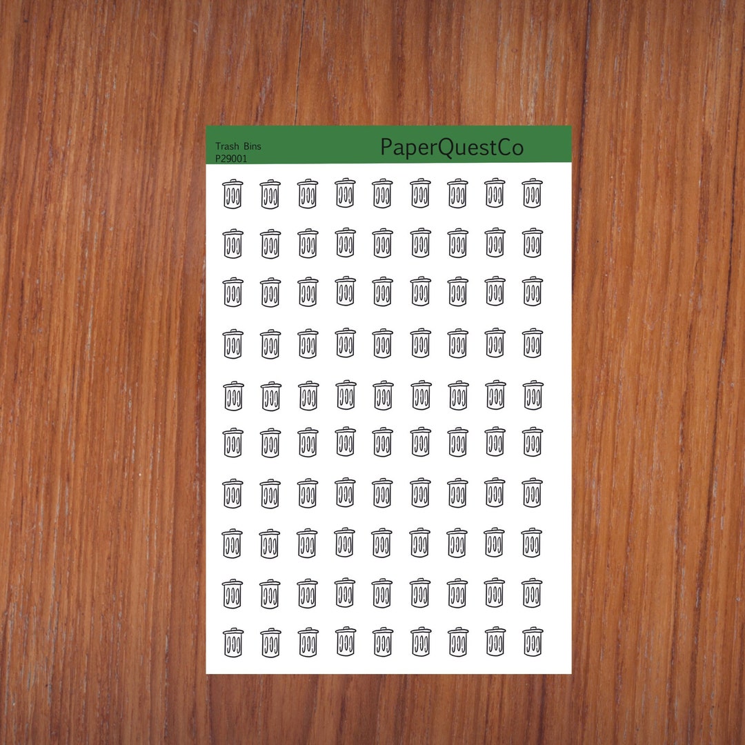 Printable Garbage Can/trash Digital Sticker Sheet - Etsy