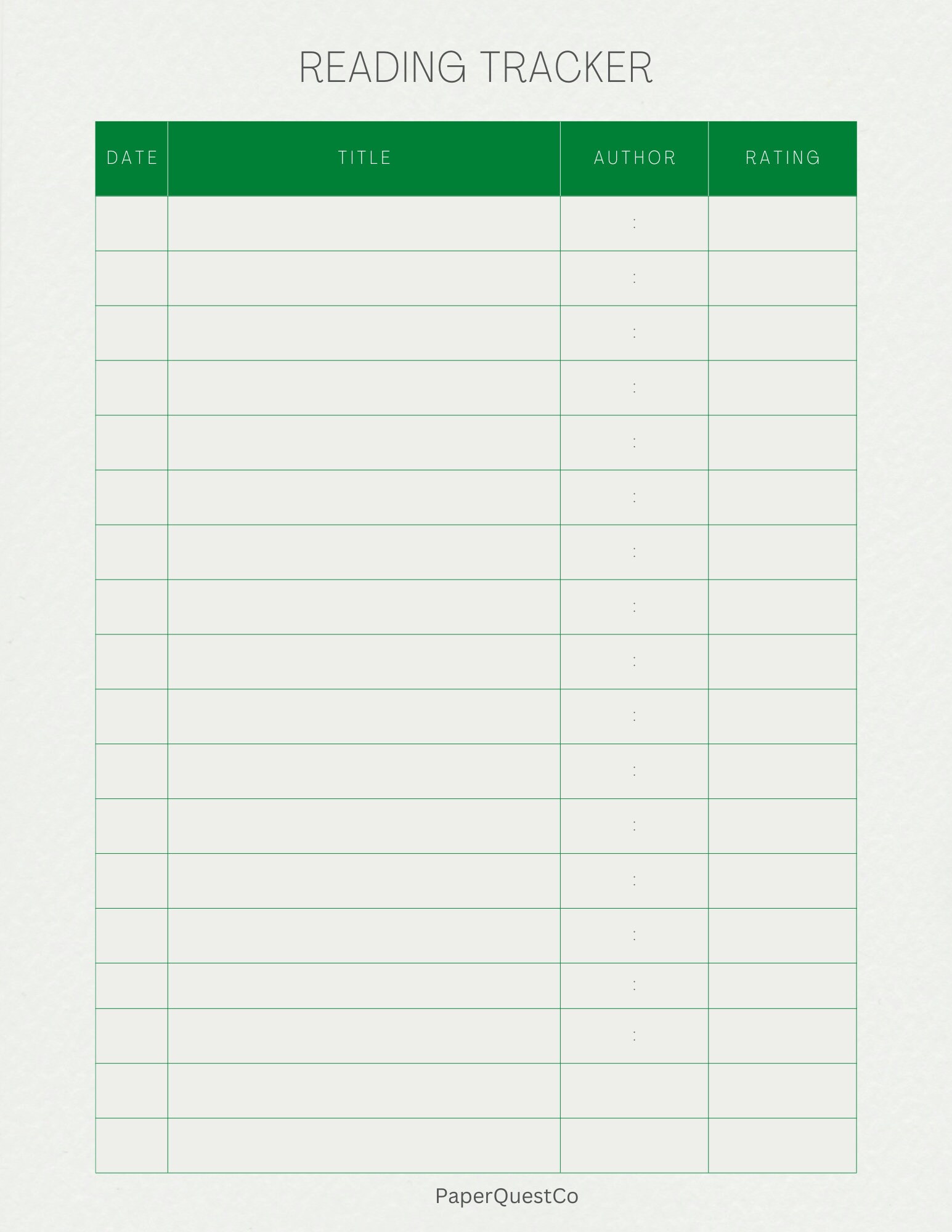 Digital Reading Tracker Printable Template - Etsy