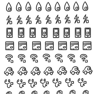 Printable Multi Bill Digital Icon Sticker Sheet - Etsy