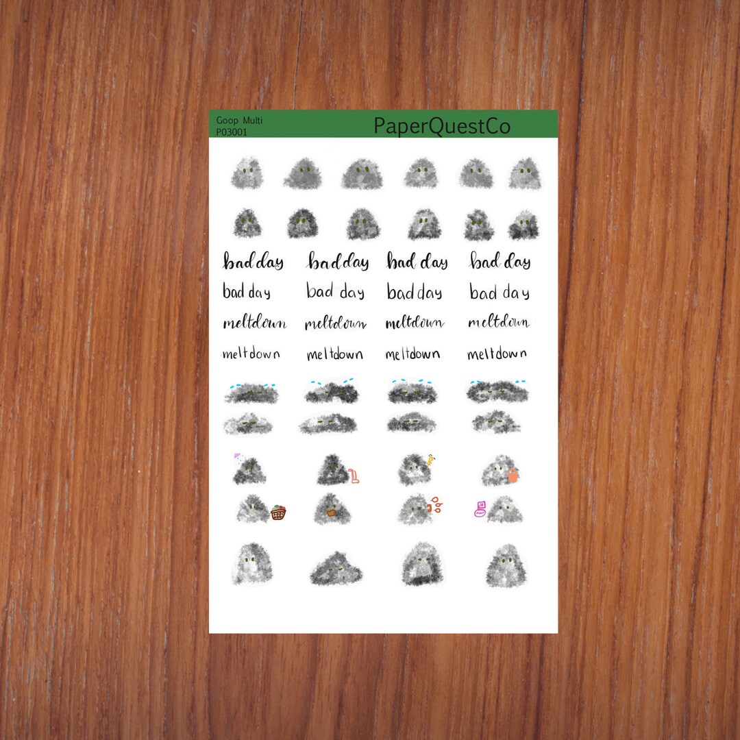 Printable Depression Goop Multi Digital Sticker Sheet - Etsy