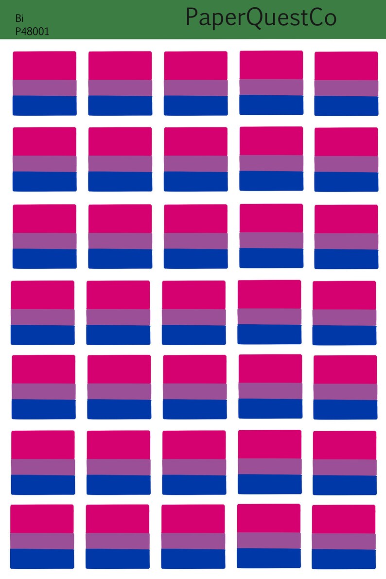 Digital Pride Bisexual Flag Printable Square Sticker Sheet - Etsy