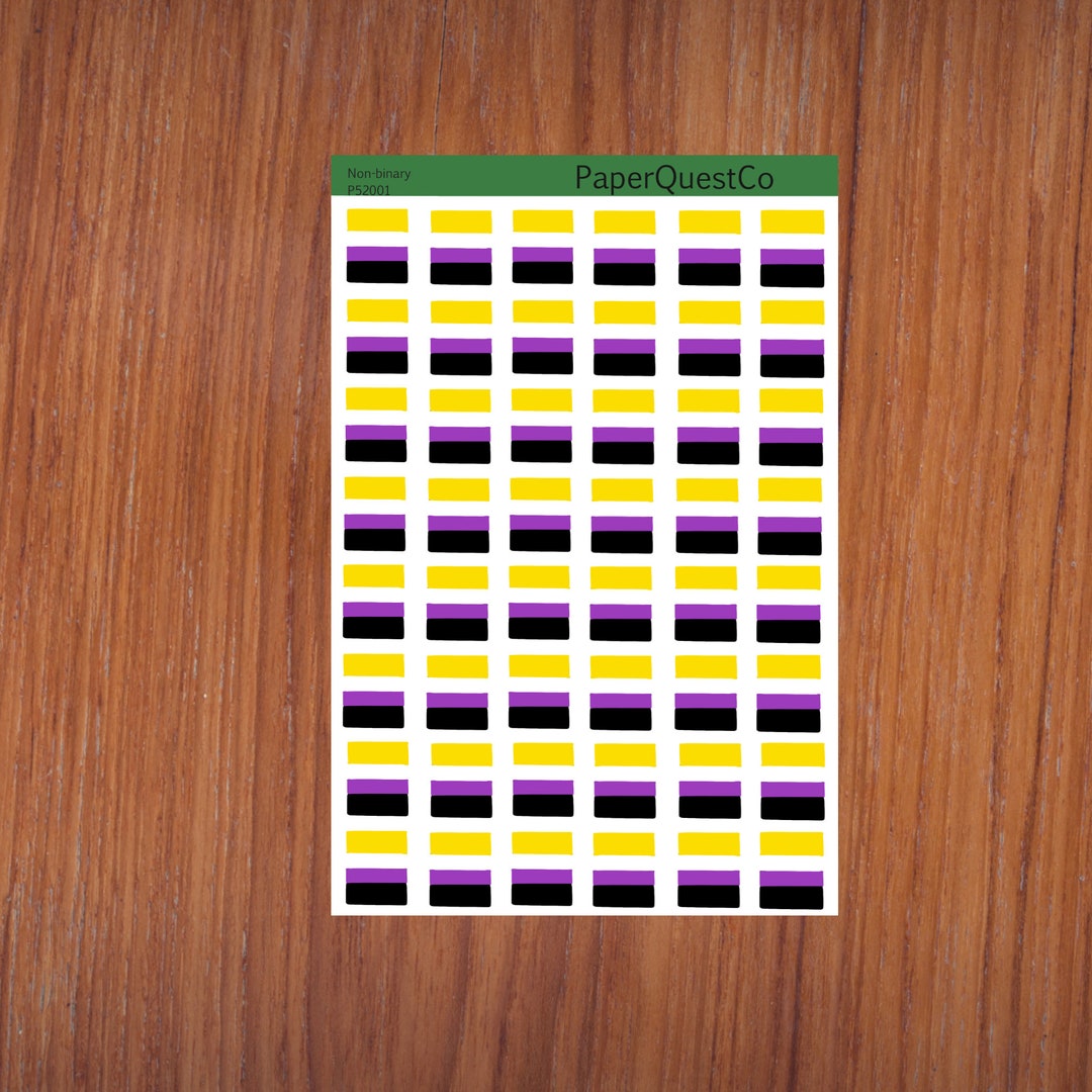 Printable LGBTQ Pride Non-binary Square Digital Sticker Sheet - Etsy