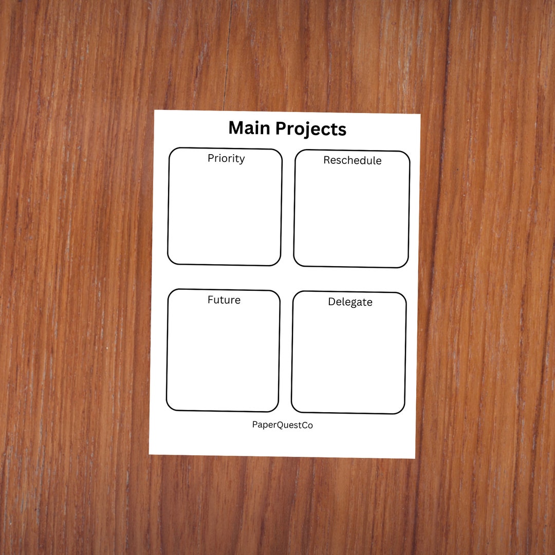 Digital Main Project List Printable Template - Etsy
