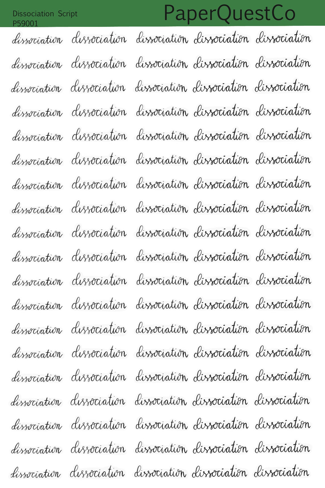 Printable Dissociation Mental Health Digital Script Sticker - Etsy