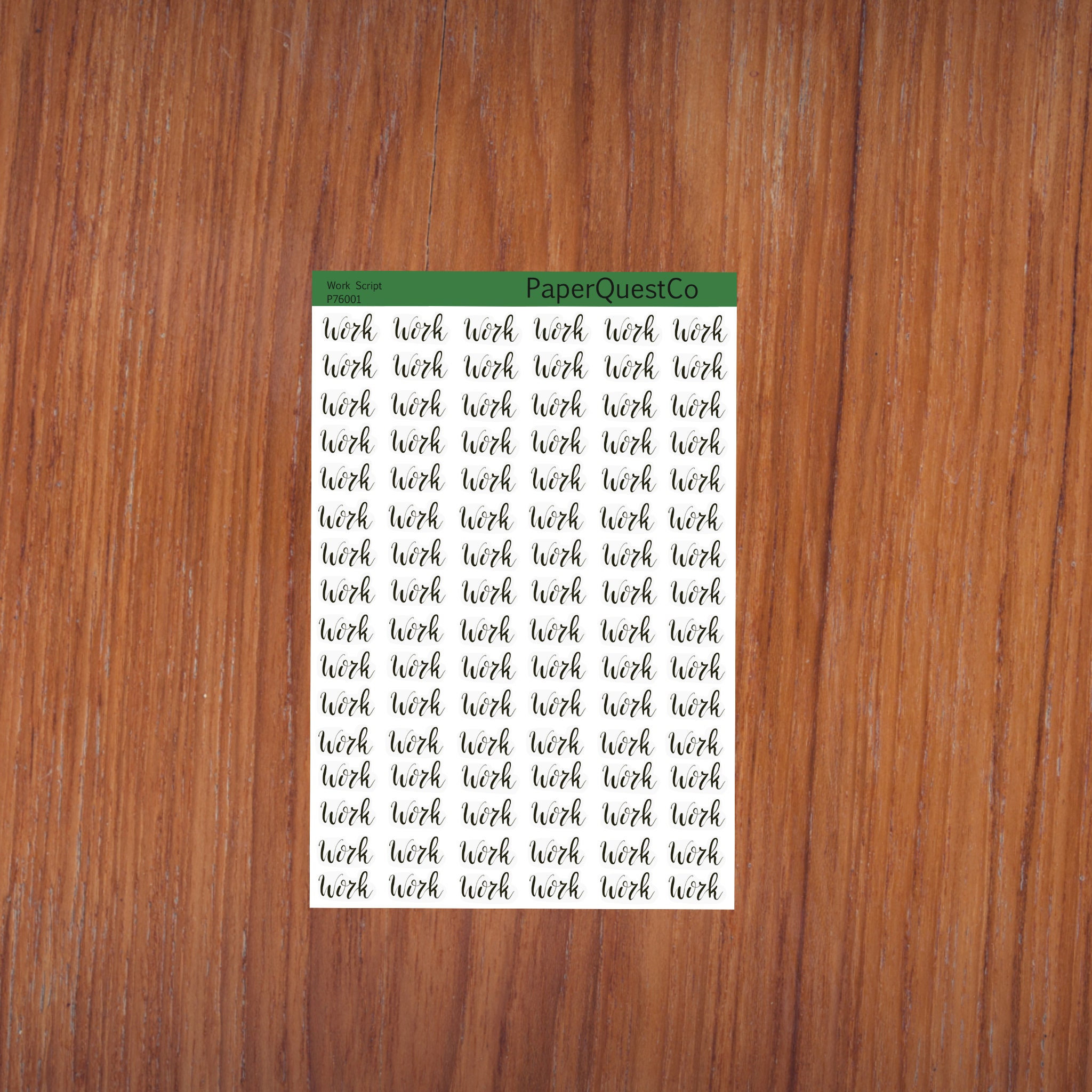 Printable Work Script Digital Sticker Sheet - Etsy