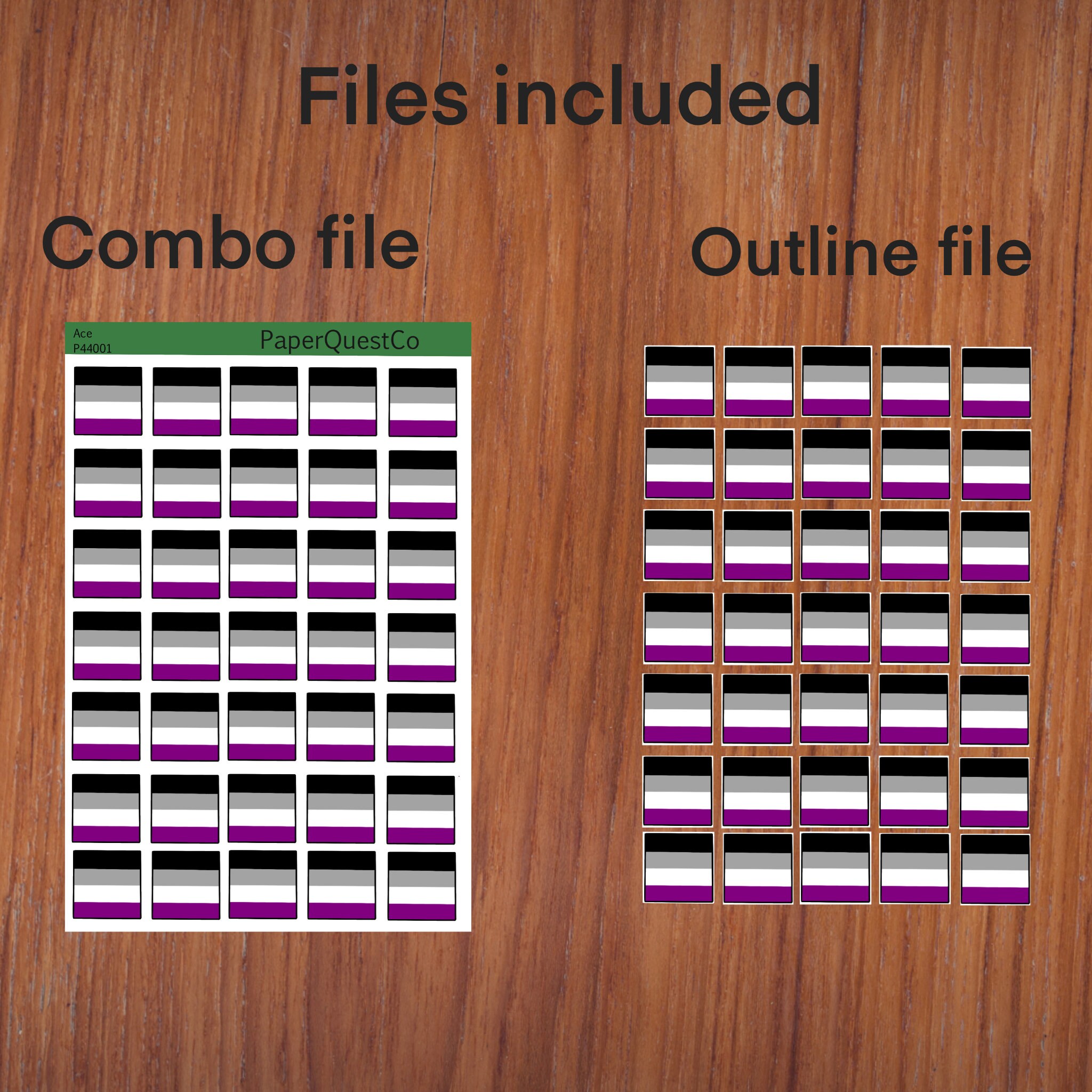 Digital Pride Asexual Printable Square Sticker Sheet - Etsy