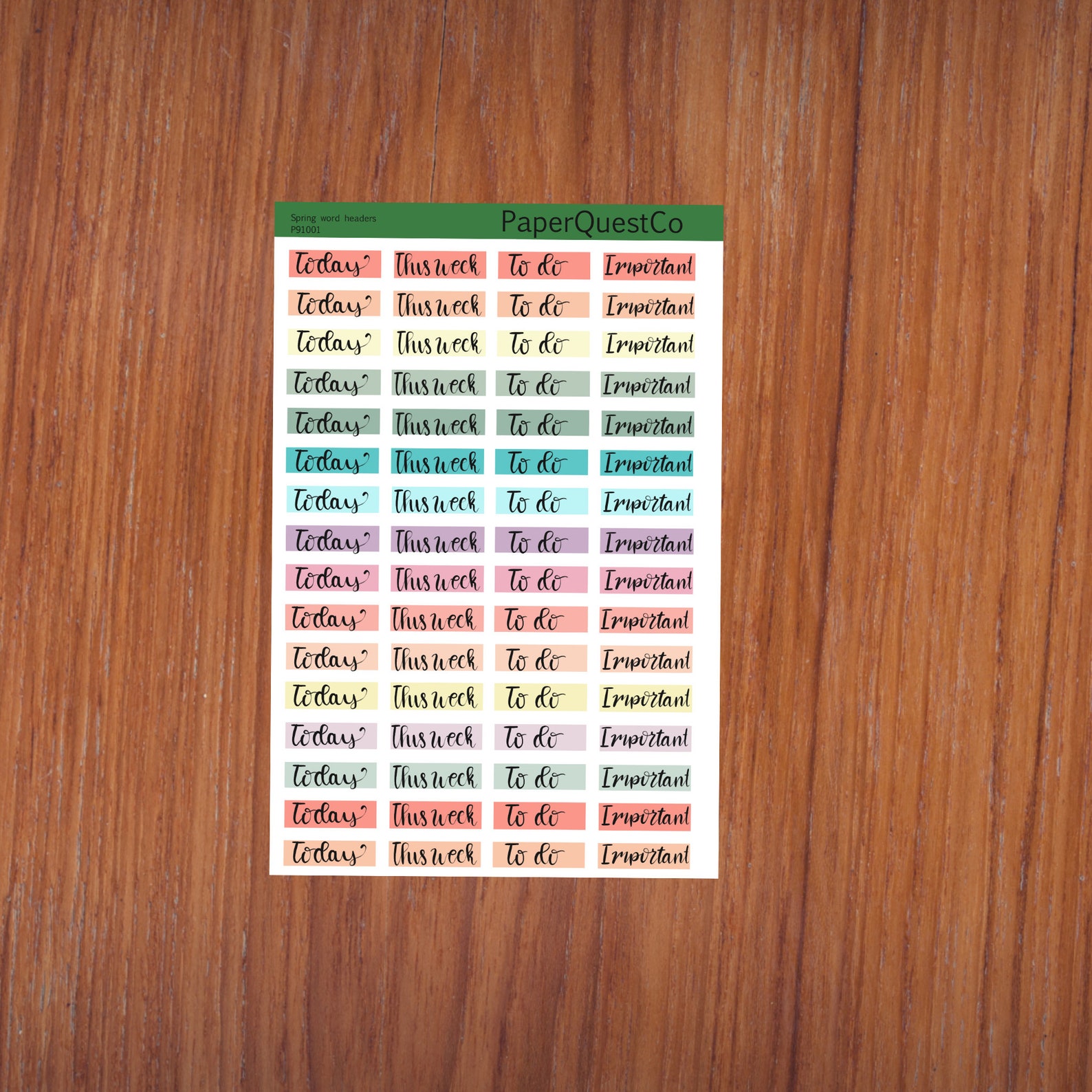 Printable Handwritten Spring Word Headers Digital Sticker Sheet - Etsy