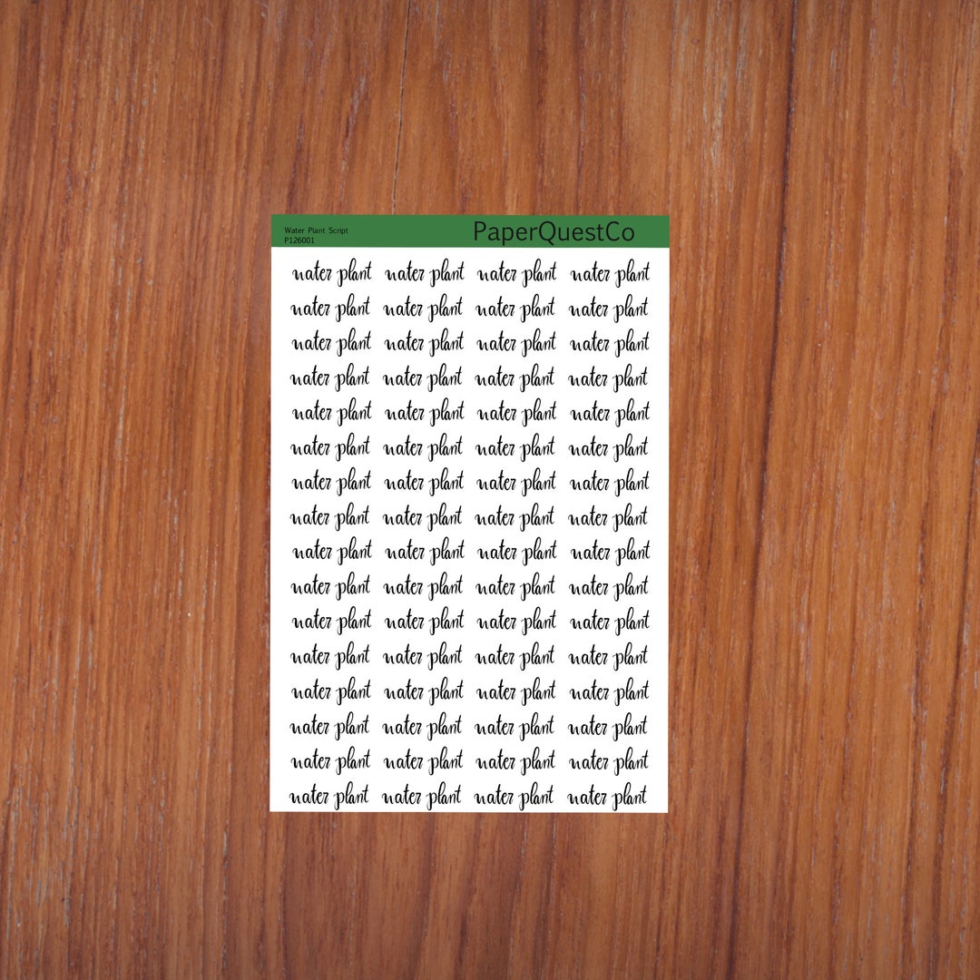 Digital Water Plant Script Printable Sticker Sheet - Etsy