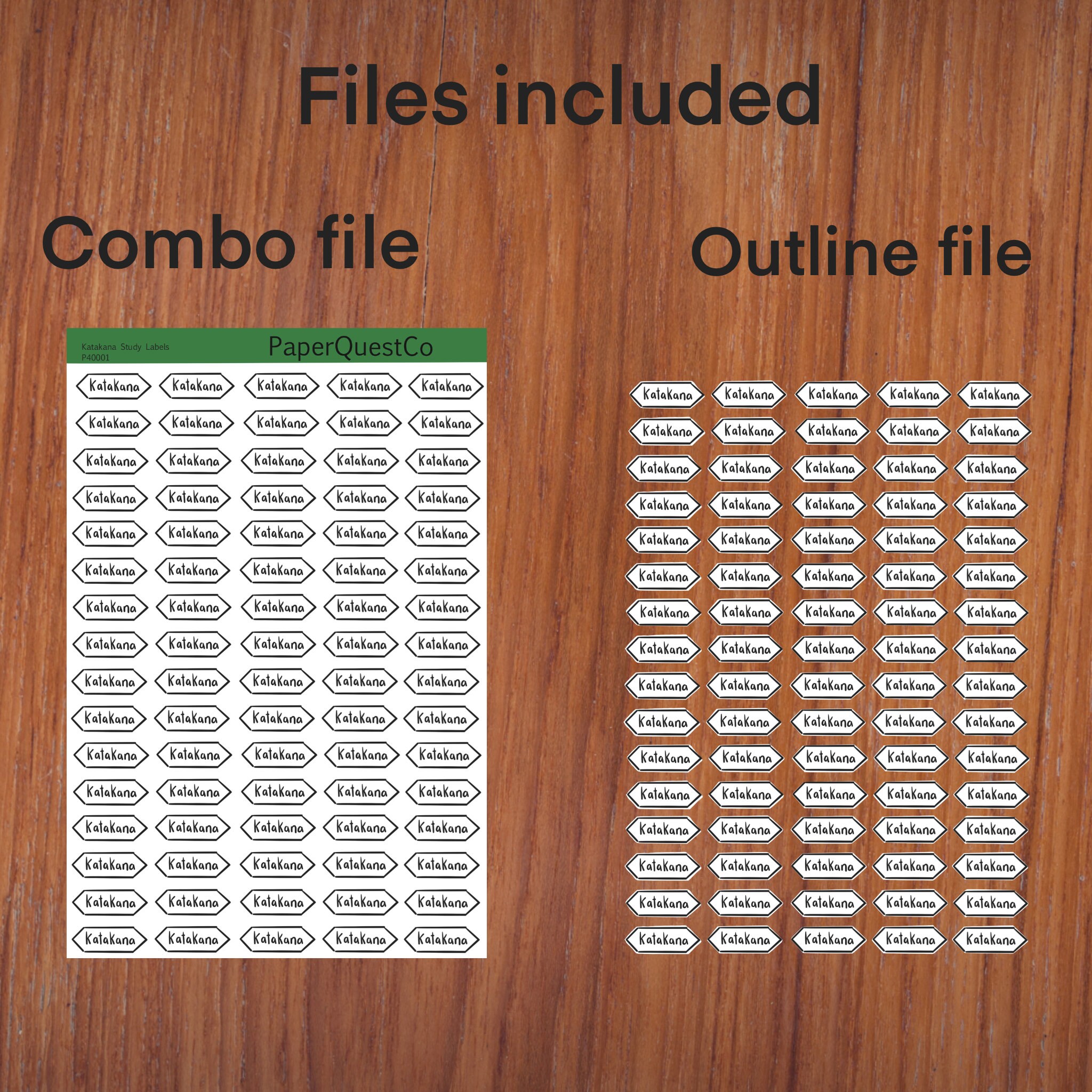 Printable Katakana Study Labels Digital Sticker Sheet - Etsy