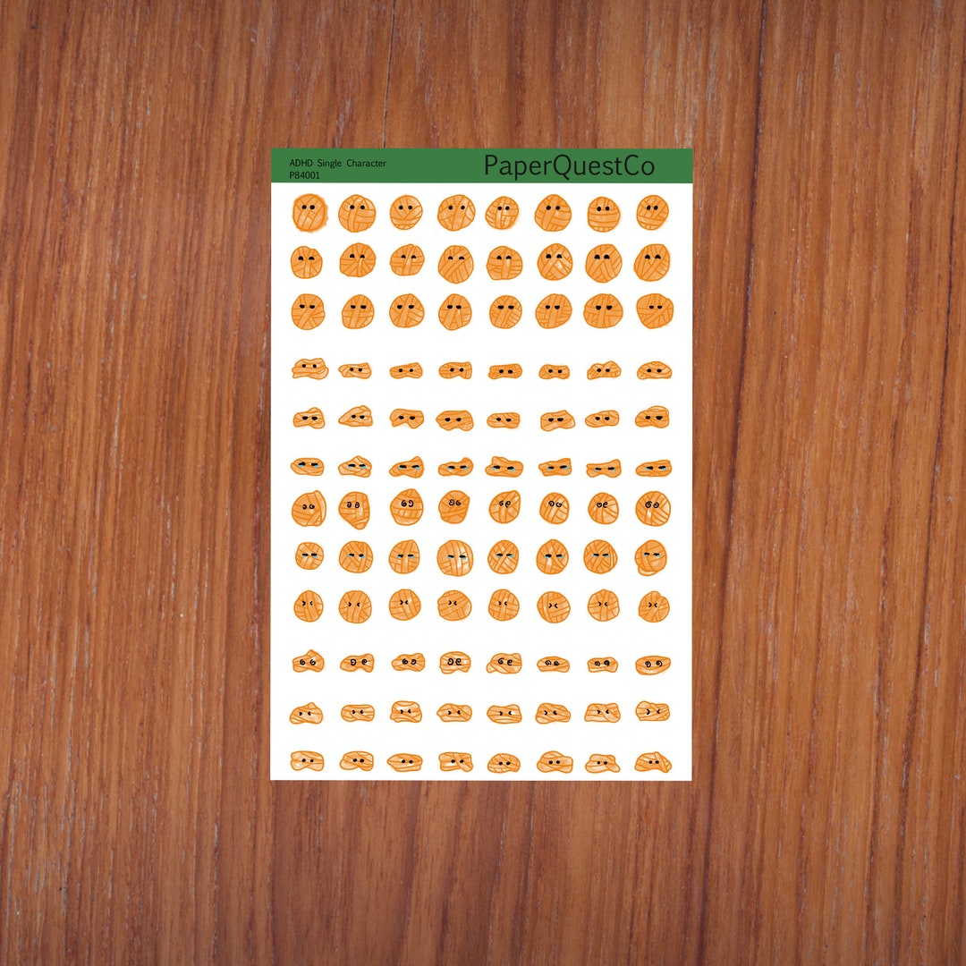 Printable ADHD Fuzz Character Digital Sticker Sheet - Etsy