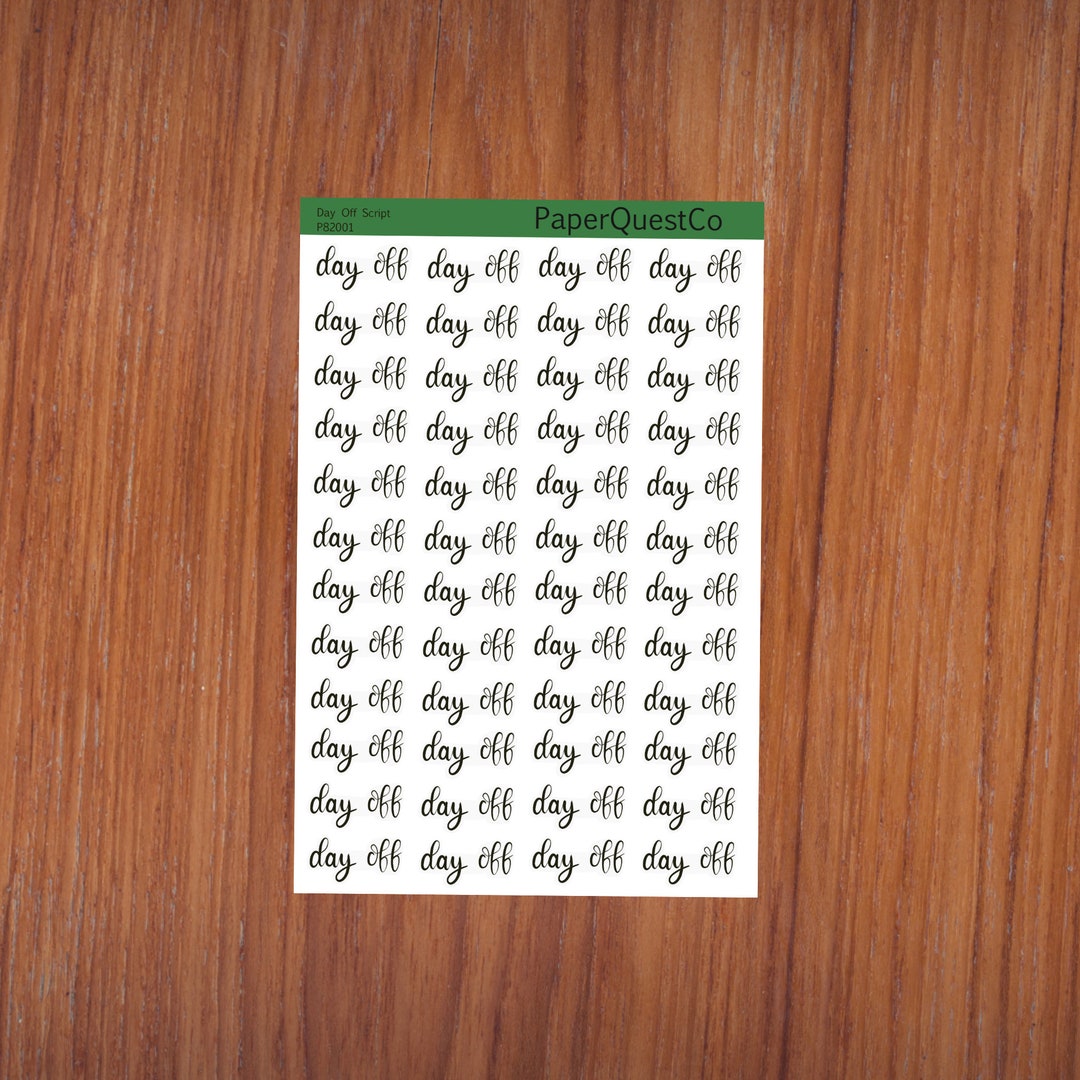 Printable Day off Script Digital Sticker Sheet - Etsy