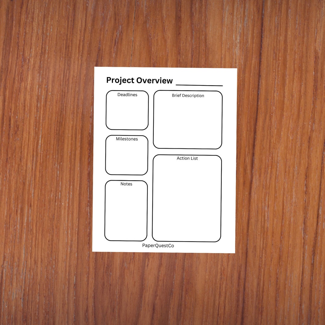 Digital Project Overview Printable Template - Etsy