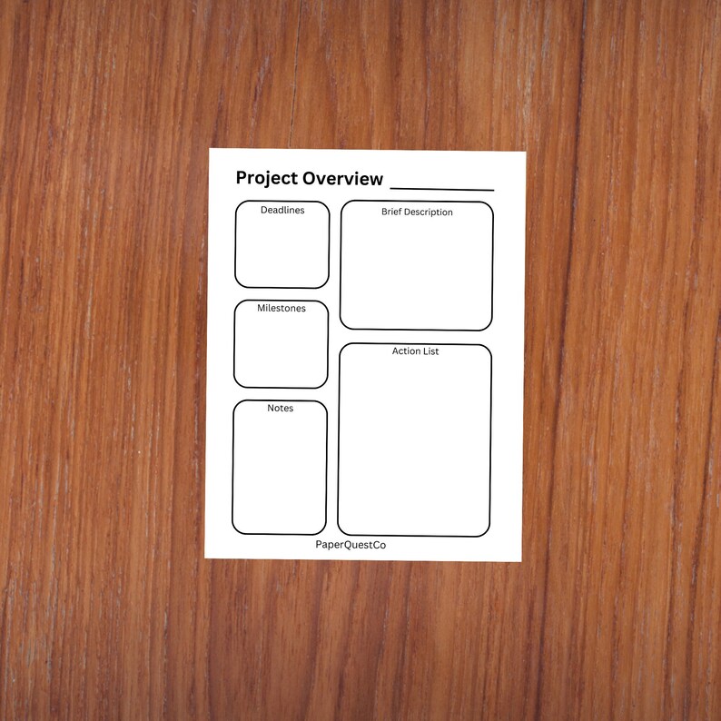 Digital Project Overview Printable Template - Etsy