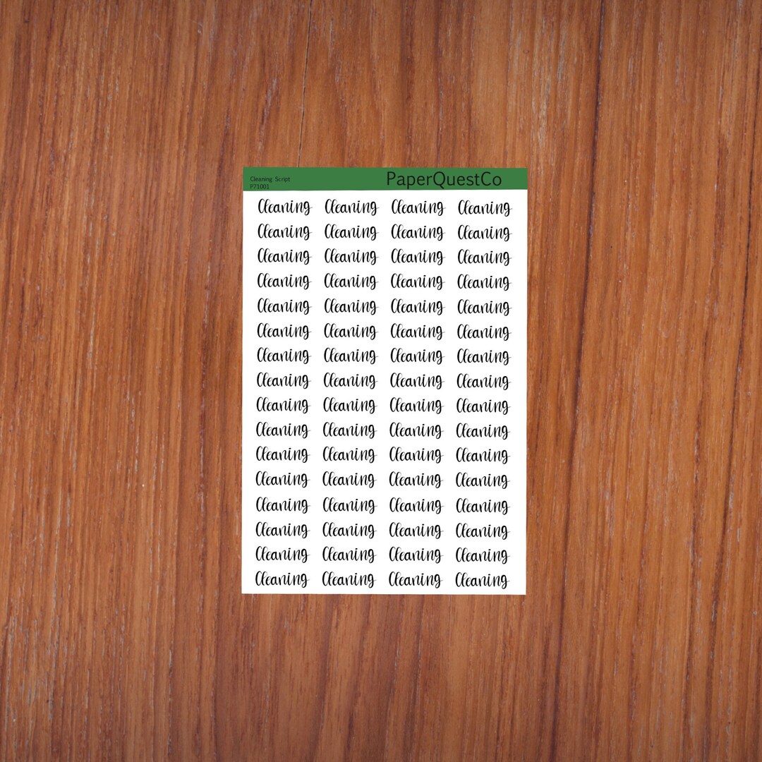 Digital Cleaning Script Printable Sticker Sheet - Etsy