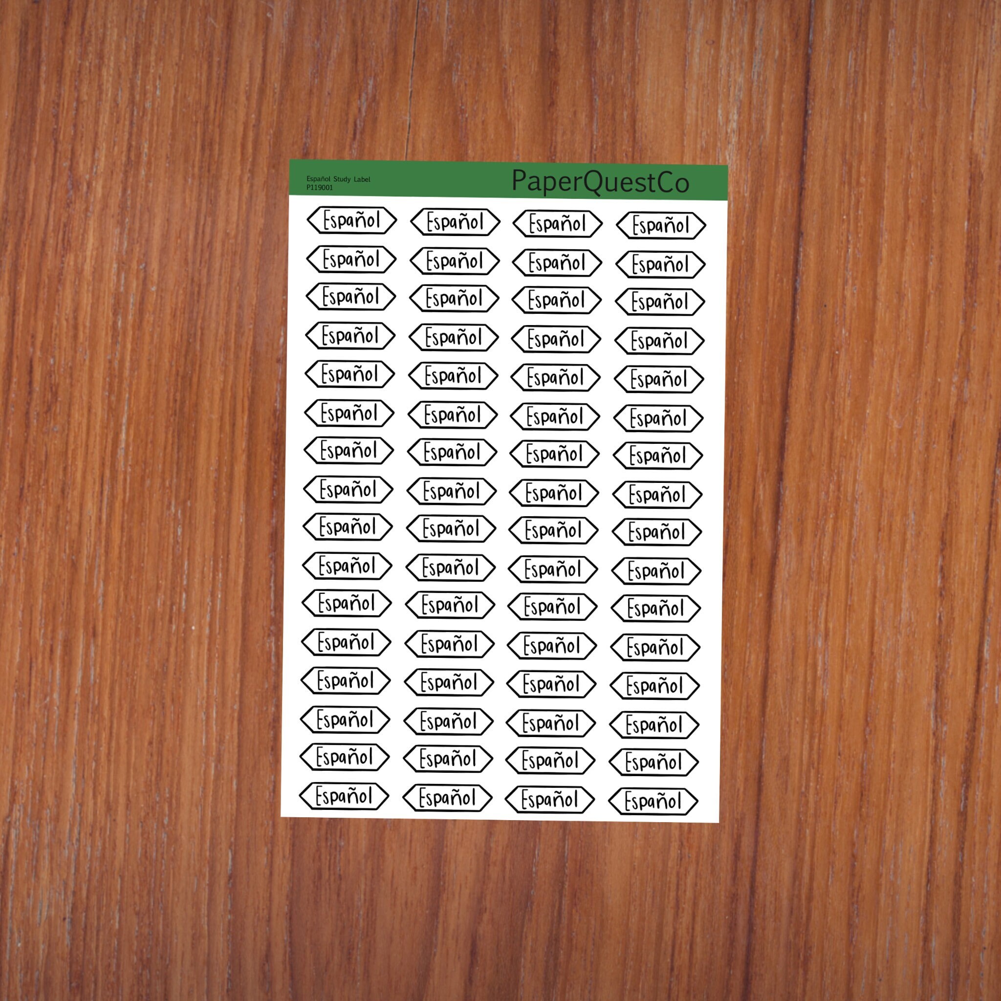 Digital Spanish Study Label Printable Sticker Sheet - Etsy