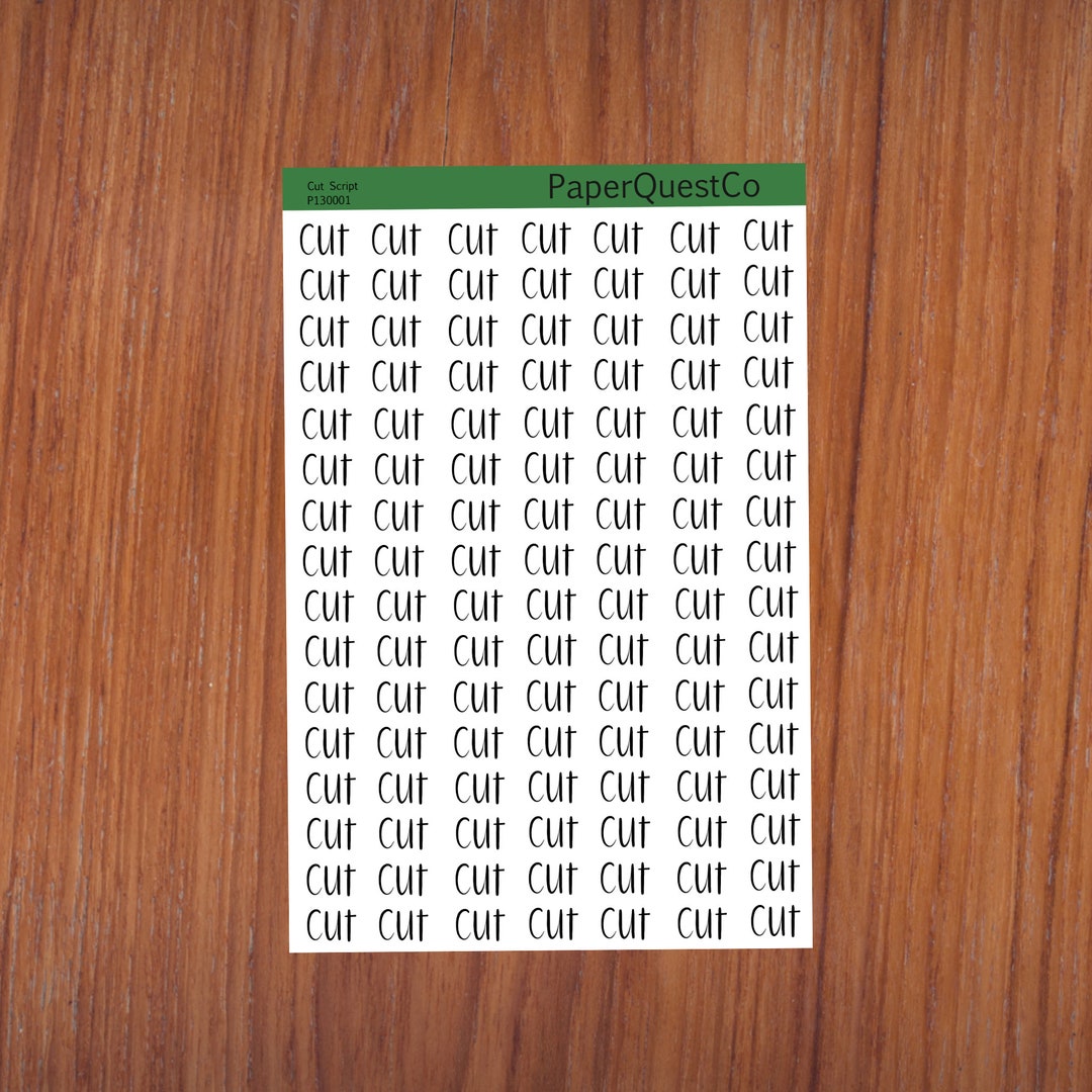 Digital Cut Script Printable Sticker Sheet - Etsy