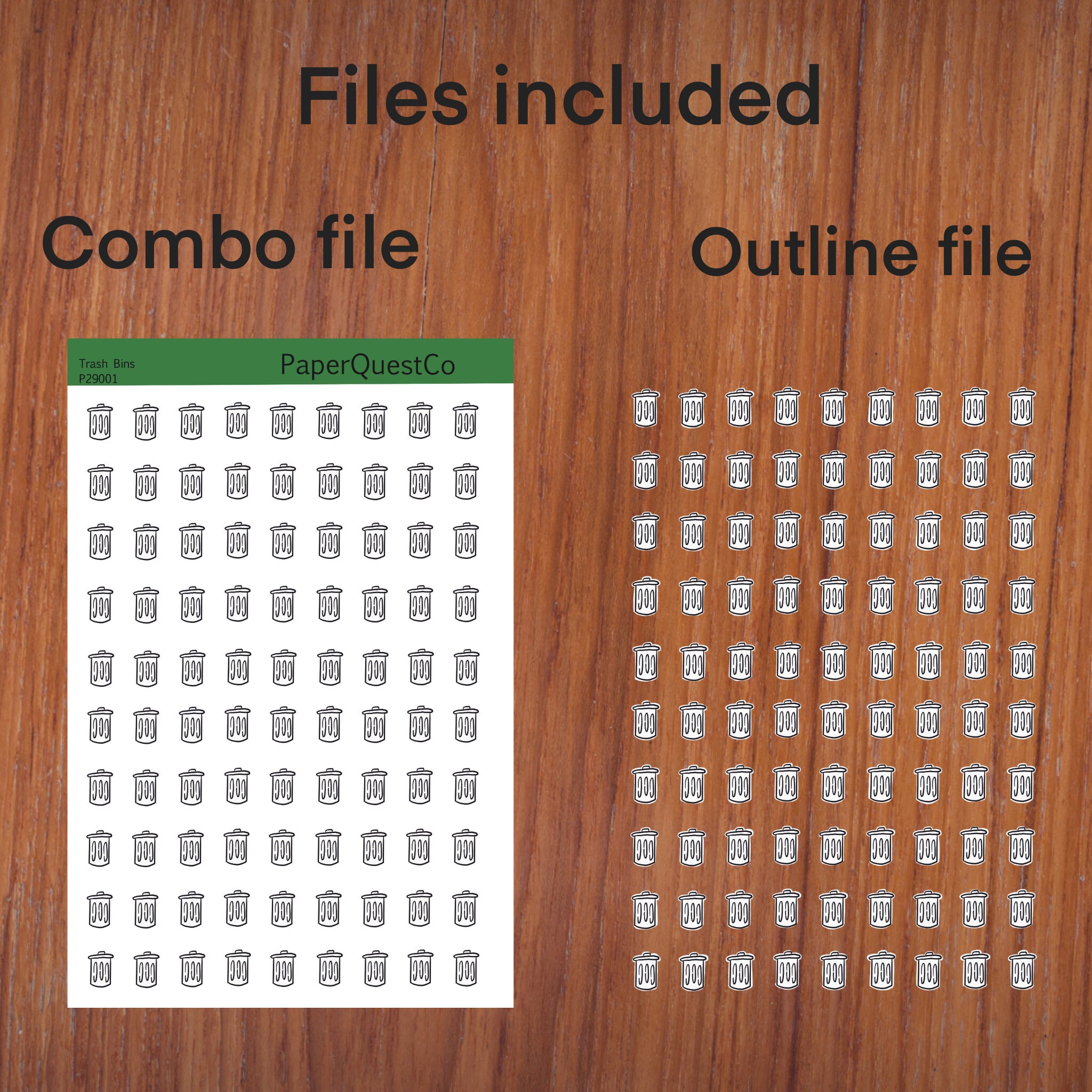 Printable Garbage Can/trash Digital Sticker Sheet - Etsy