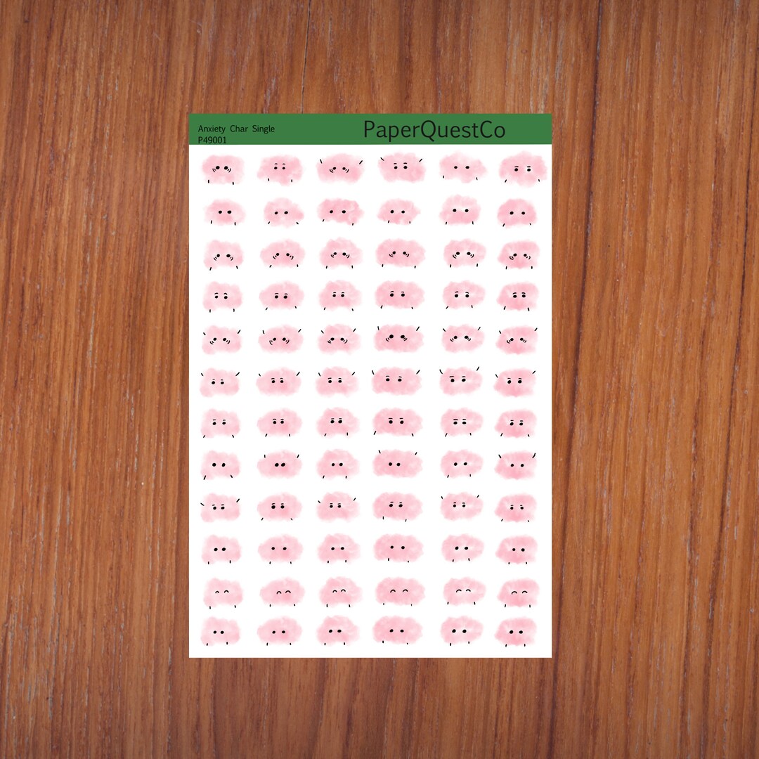 Digital Anxiety Amygdala Character Printable Sticker Sheet - Etsy