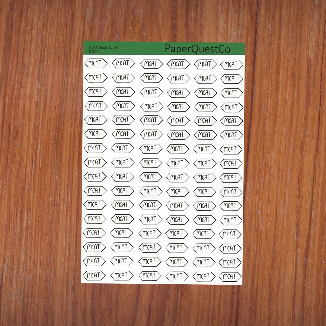 Printable MCAT Study Labels Digital Sticker Sheet - Etsy