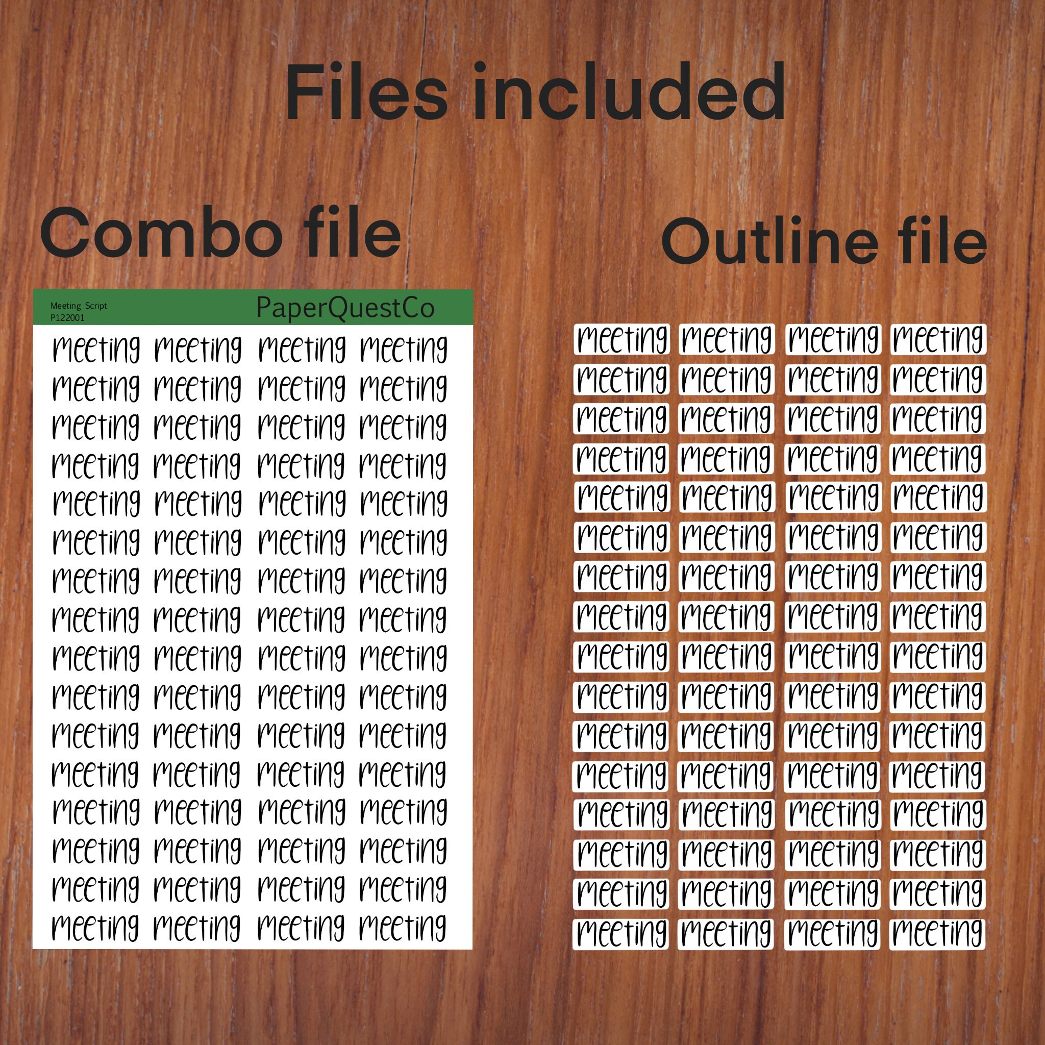 Digital Meeting Script Printable Sticker Sheet - Etsy