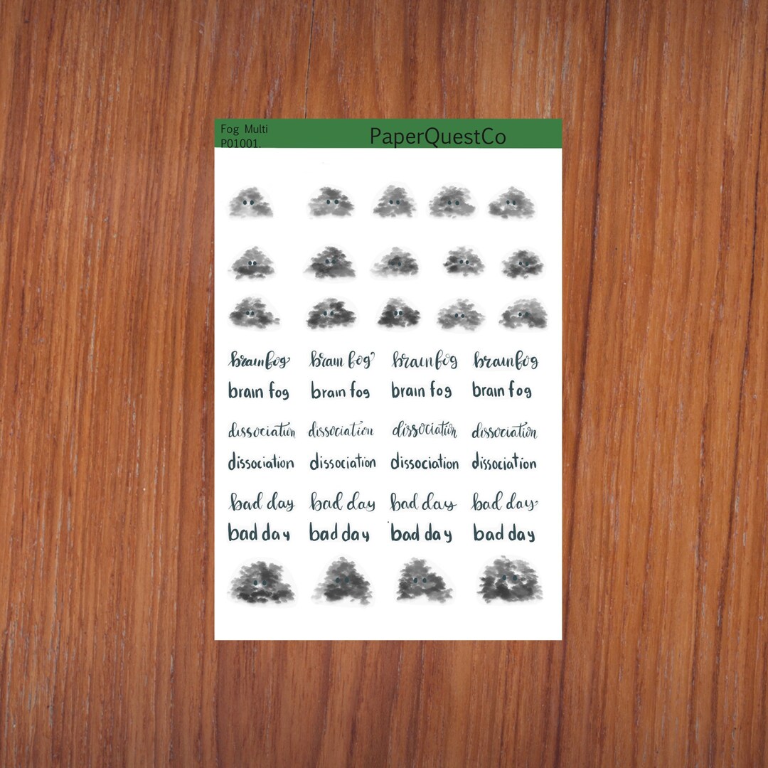 Printable Brain Fog Multi Sheet Digital Sticker Sheet - Etsy