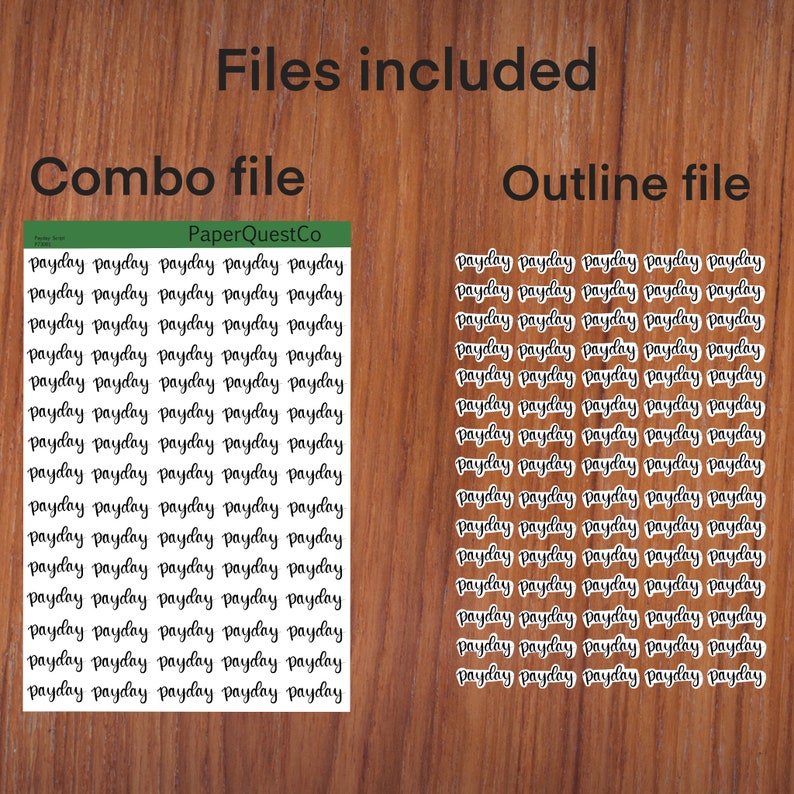 Digital Payday Script Printable Sticker Sheet - Etsy