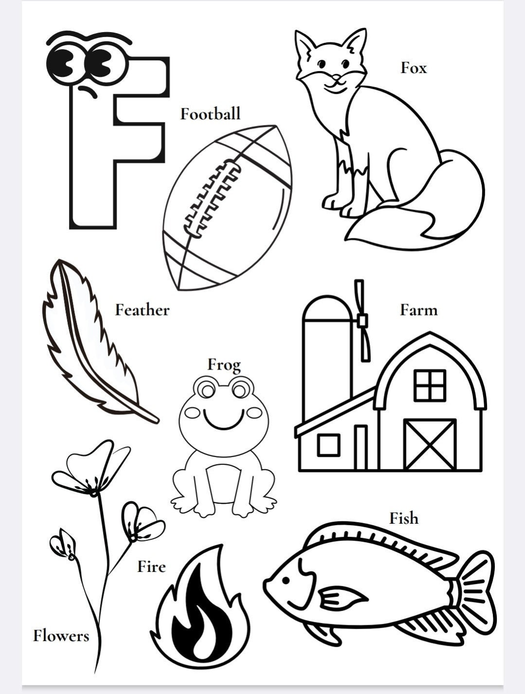 Alphabet Coloring Book Printable | ABC Letters & Pictures Coloring ...