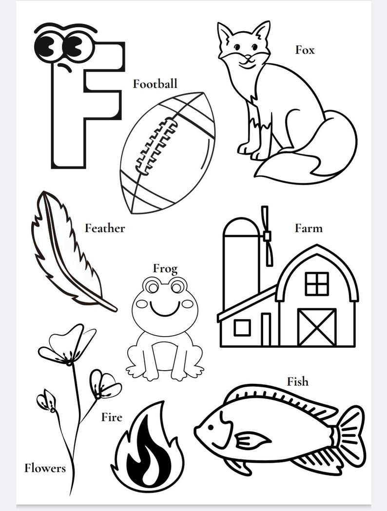 Alphabet Coloring Book | Homeschool Preschool Kindergarten Resources - Etsy