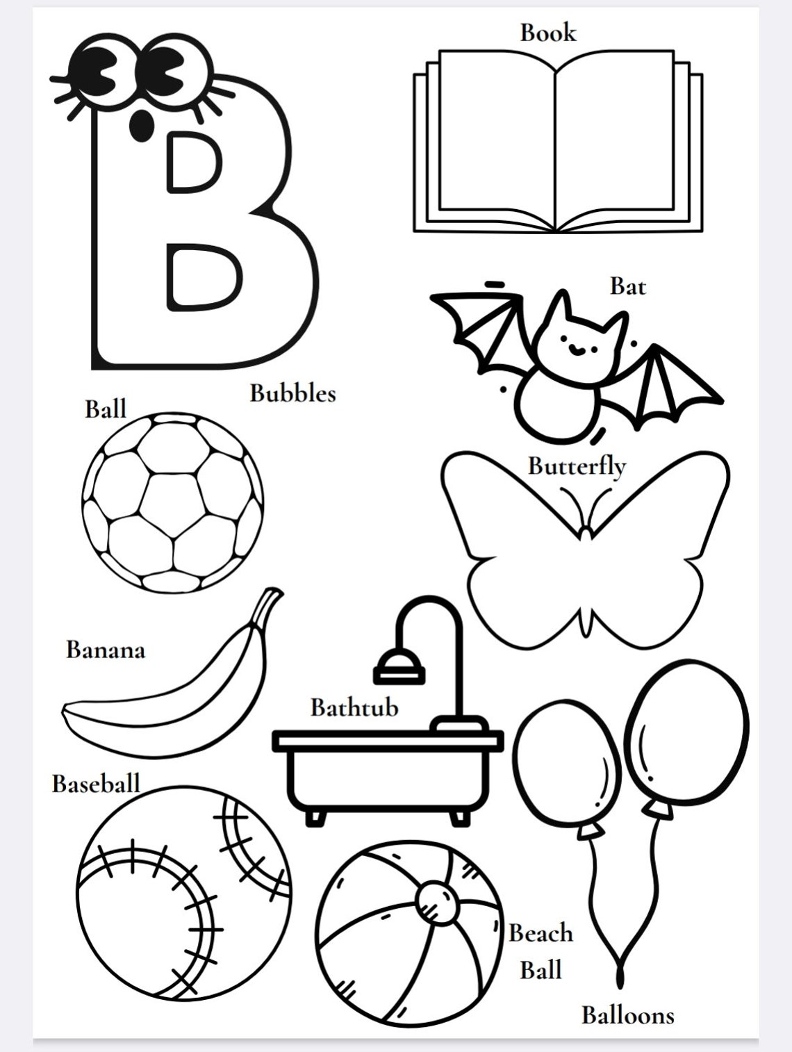 Alphabet Coloring Book - Etsy