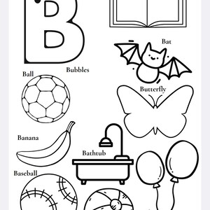 Alphabet Coloring Book Printable | ABC Letters & Pictures Coloring ...