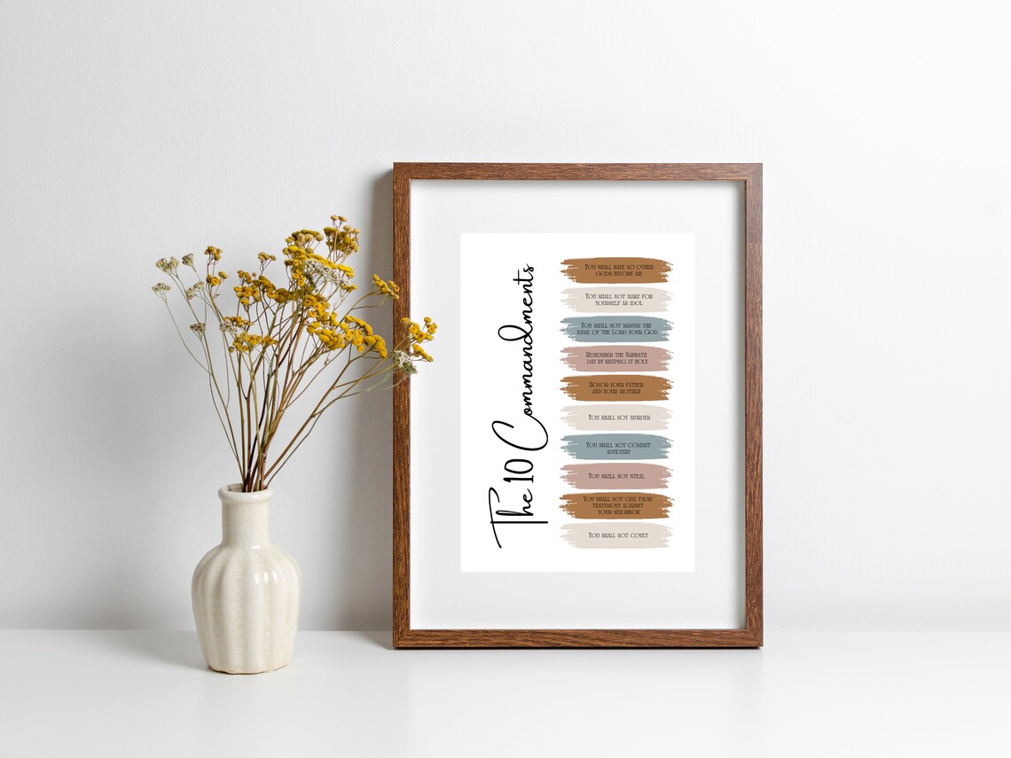 The 10 Commandments. Christian Wall Art. Christian Decor. - Etsy