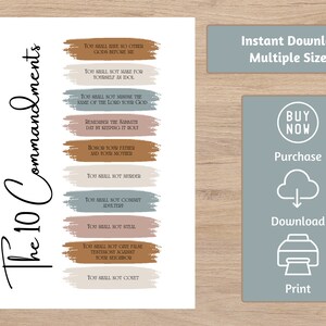 The 10 Commandments. Christian Wall Art. Christian Decor. - Etsy