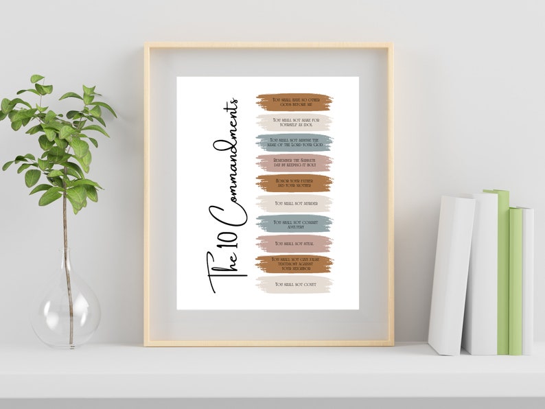 The 10 Commandments. Christian Wall Art. Christian Decor. - Etsy